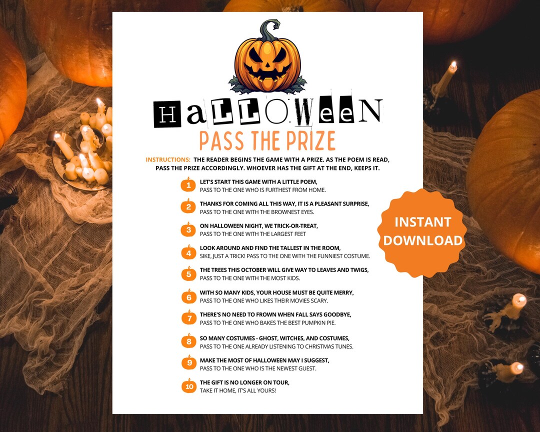 Halloween Pass the Prize | Halloween Left Right Game | Pass the Prize ...