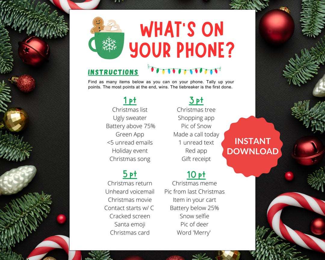 Christmas What's on Your Phone? | Christmas Party Game | Christmas ...