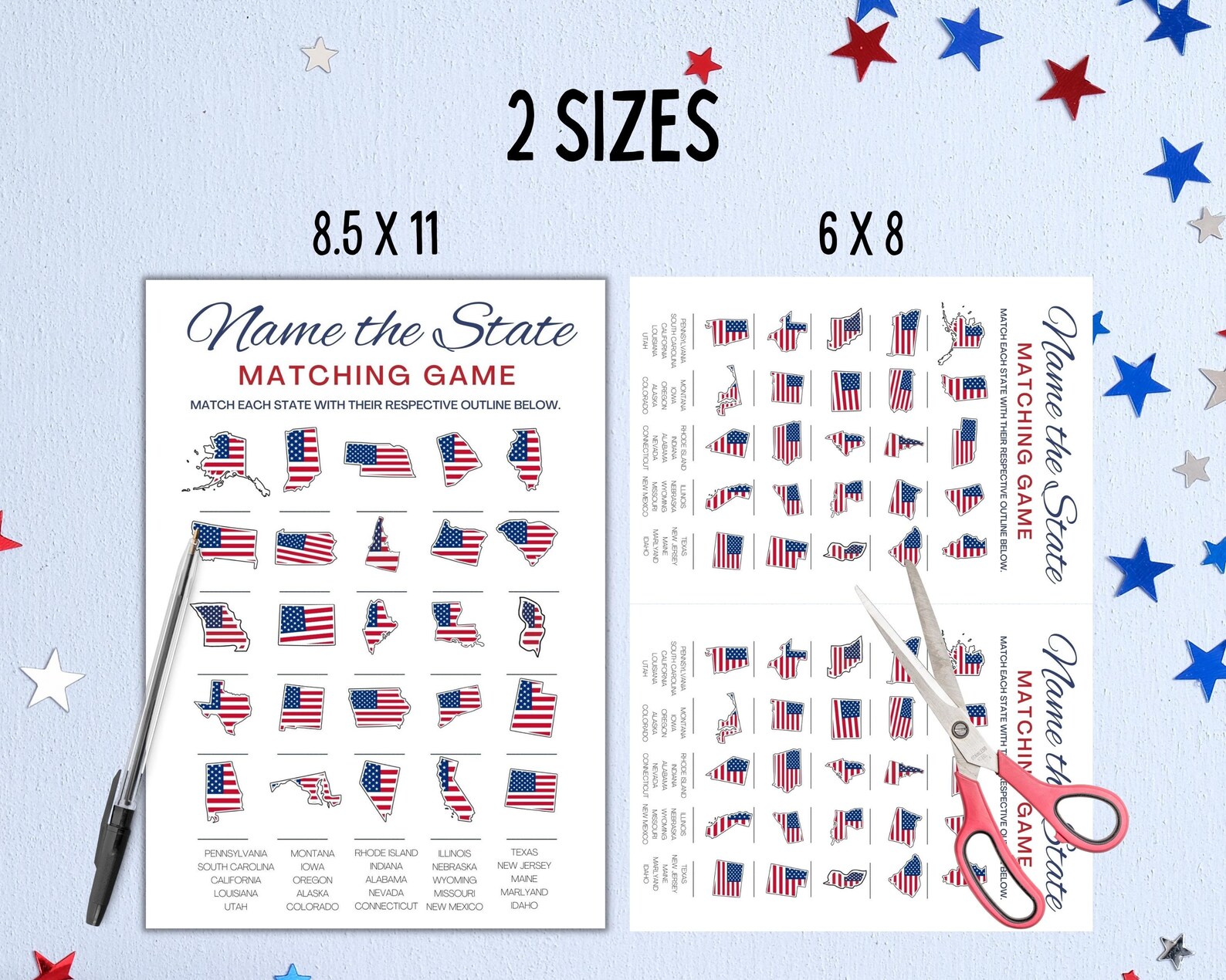 States and Capitals Game State Capitals Trivia Learn - Etsy