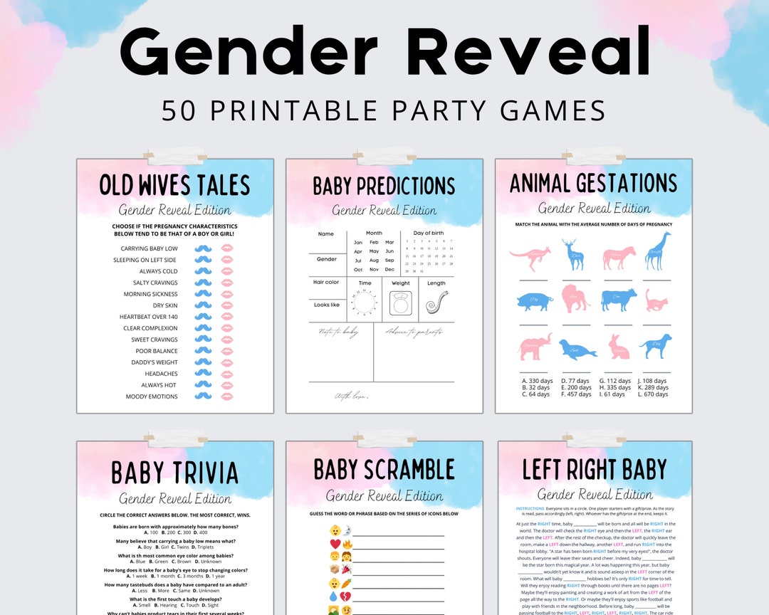 Gender Reveal Games Bundle | Gender Reveal Games | Gender Reveal Party ...