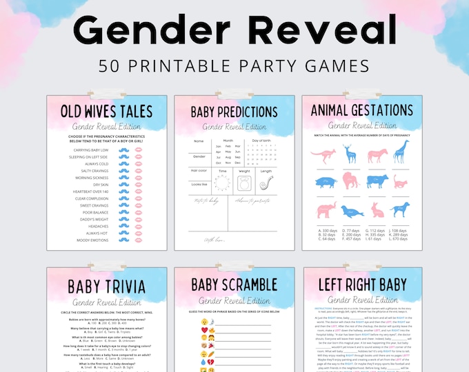 Gender Reveal Party Word Search, Instant Download, Printable, PDF - Etsy