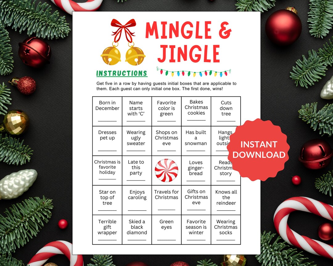 Christmas Bingo | Christmas Find the Guest | Christmas Office Party ...