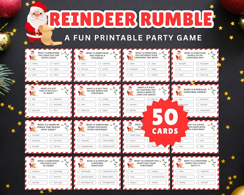 Reindeer Rumble: A Fun Christmas Party Game (printable) - Etsy
