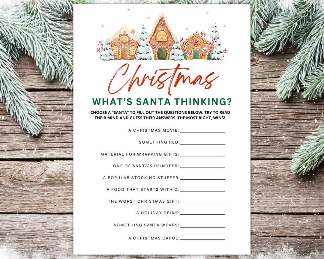 What is Santa Thinking | Fun Christmas Game | Christmas Party Game ...