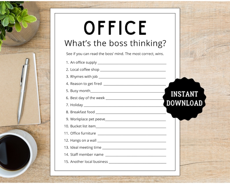 What's the Boss Thinking? | Office Party Games | Work Games | Office ...