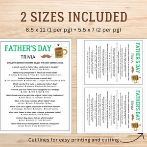 Father's Day Trivia | Father's Day Game | Fathers Day Activity | Fun ...