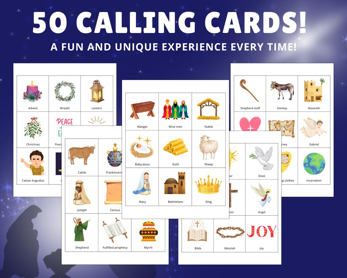 Nativity Bingo Game: 40 Cards, Christmas Bible Game (printable) - Etsy