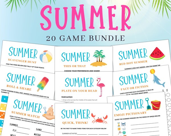 Summer Word Search Party Games Summer Activities for Kids - Etsy Canada