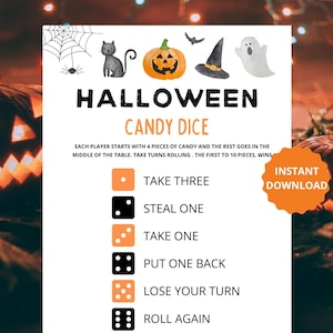 Halloween Candy Dice Game | Printable Classroom Activity (digital ...
