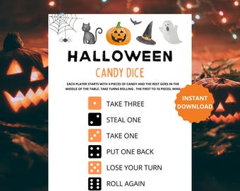Halloween Candy Dice Game | Halloween Candy Game | Halloween Party ...