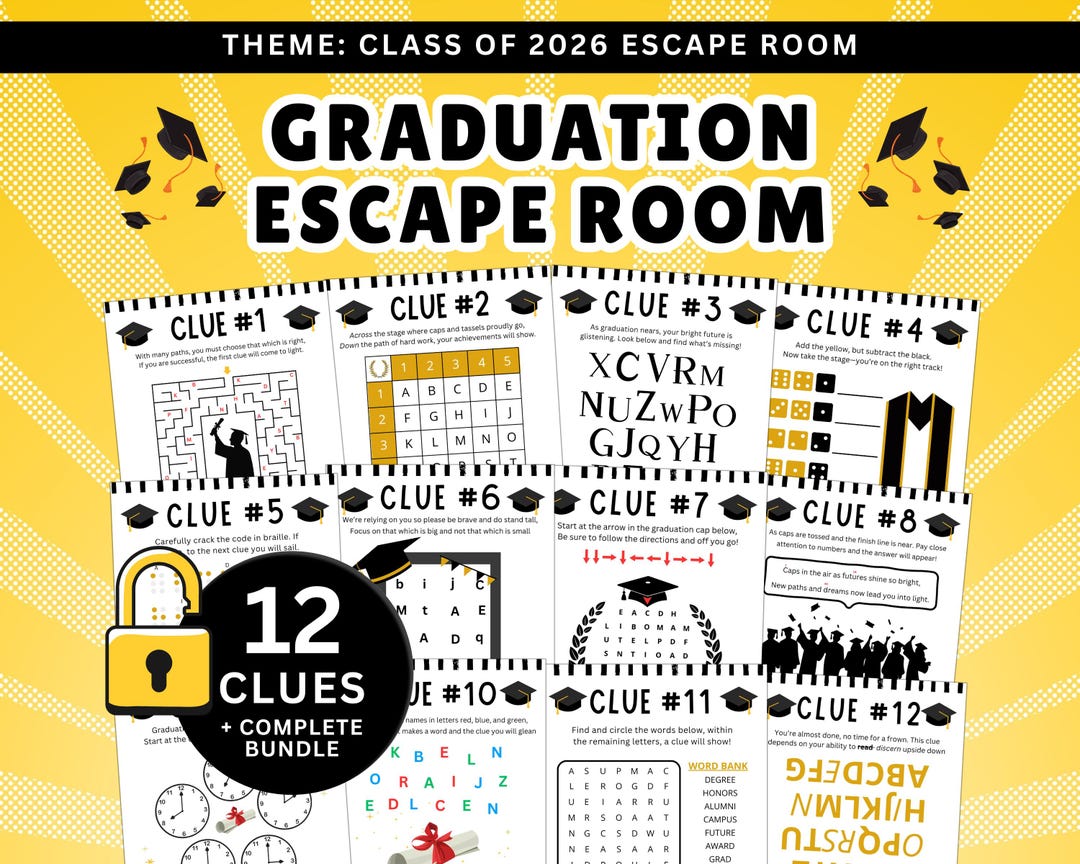 Graduation Escape Room: Printable Party Game (instant Download) - Etsy