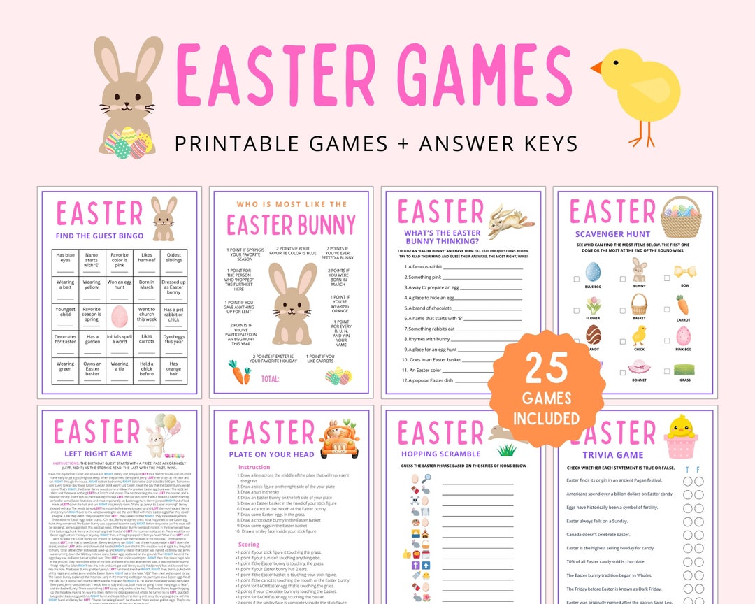 Easter Games Bundle: 25 Printable Party Games (instant Download) - Etsy