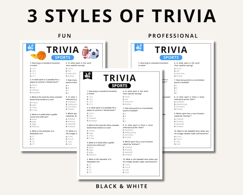 Trivia Game MEGA Bundle: 35 Categories, 350 Questions (printable) - Etsy