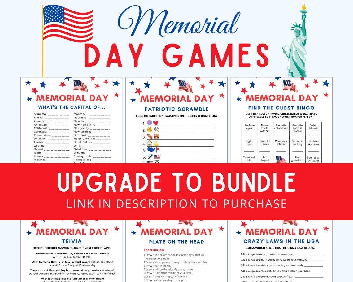 Memorial Day This or That Game | Patriotic Printable (digital Download ...