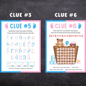 Gender Reveal Scavenger Hunt | Gender Reveal Clue Hunt | Gender Reveal ...
