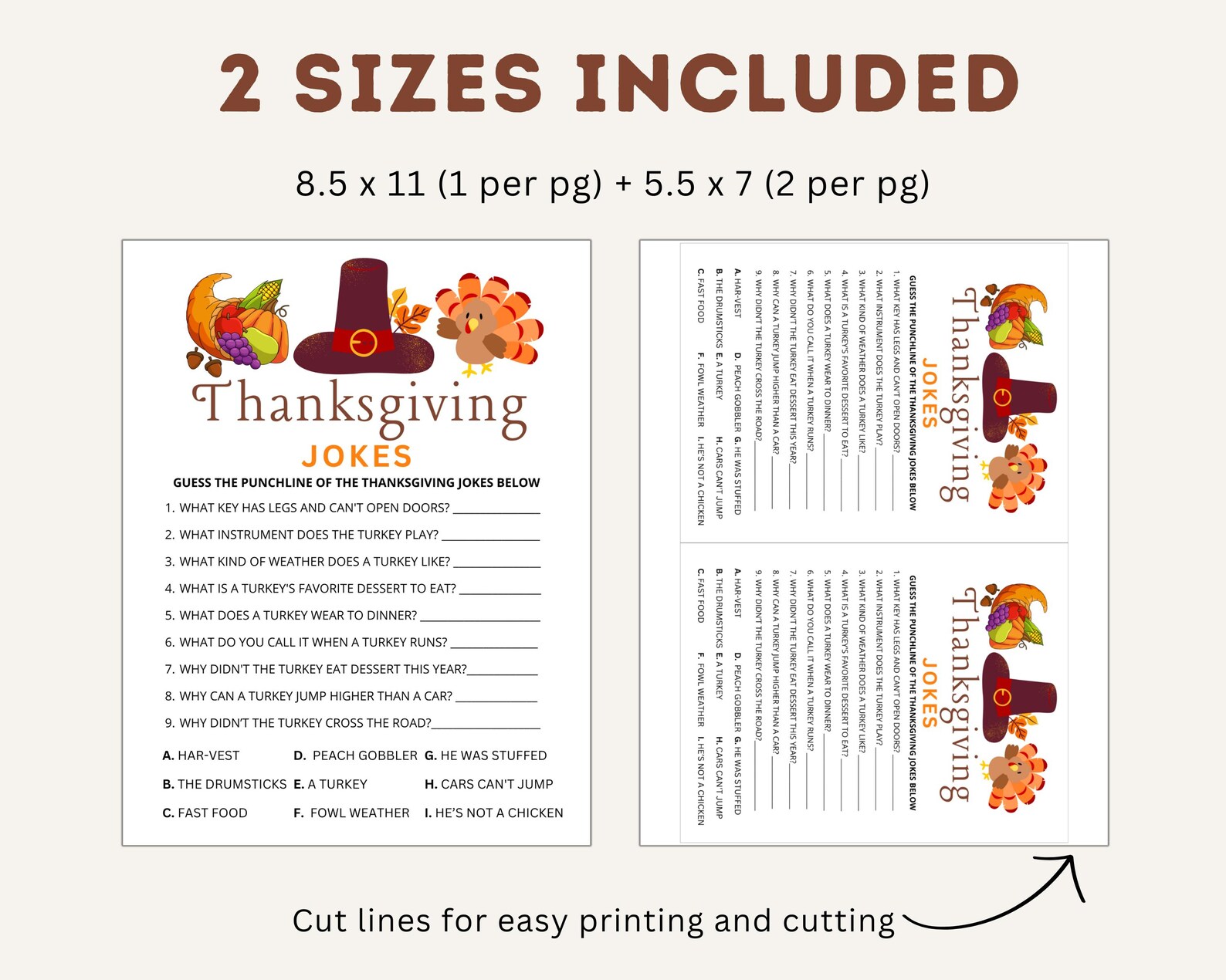 Thanksgiving Game Bundle: 40 Fun Printable Party Games (instant ...