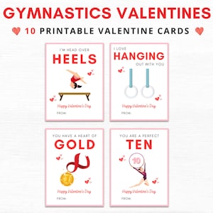 Gymnastics Valentines Printable Gymnastics Valentines Gymnast ...