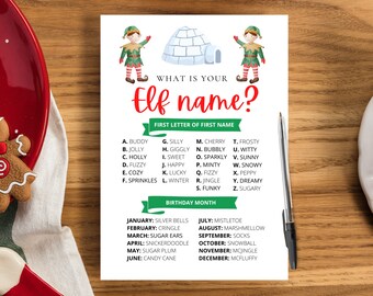 Christmas What's Your Elf Name Printable | Christmas Game for Kids ...