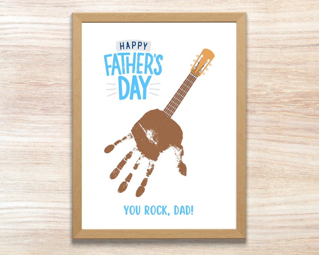 Fathers Day Handprint Craft | Fathers Day Craft | Fathers Day Guitar ...