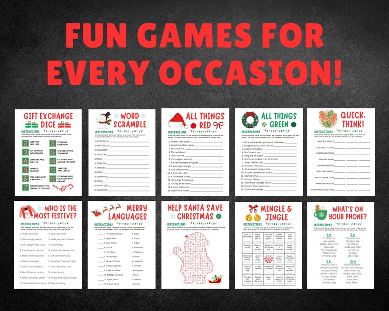 Christmas Game Mega Bundle: Christmas Party Games (christmas Bingo ...