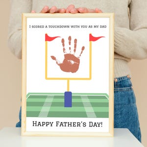 Father's Day Handprint Craft | Father's Day Football Craft | Football ...