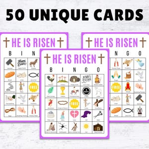 He is Risen Bingo | Easter Bible Bingo | Resurrection Bingo | Easter ...