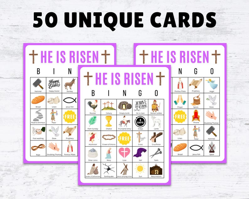 He is Risen Bingo | Christian Easter Game (digital Download) - Etsy