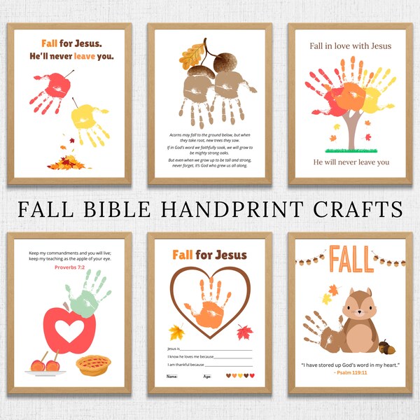 Fall Handprint Art: fall for Jesus Printable Christian Preschool Craft ...