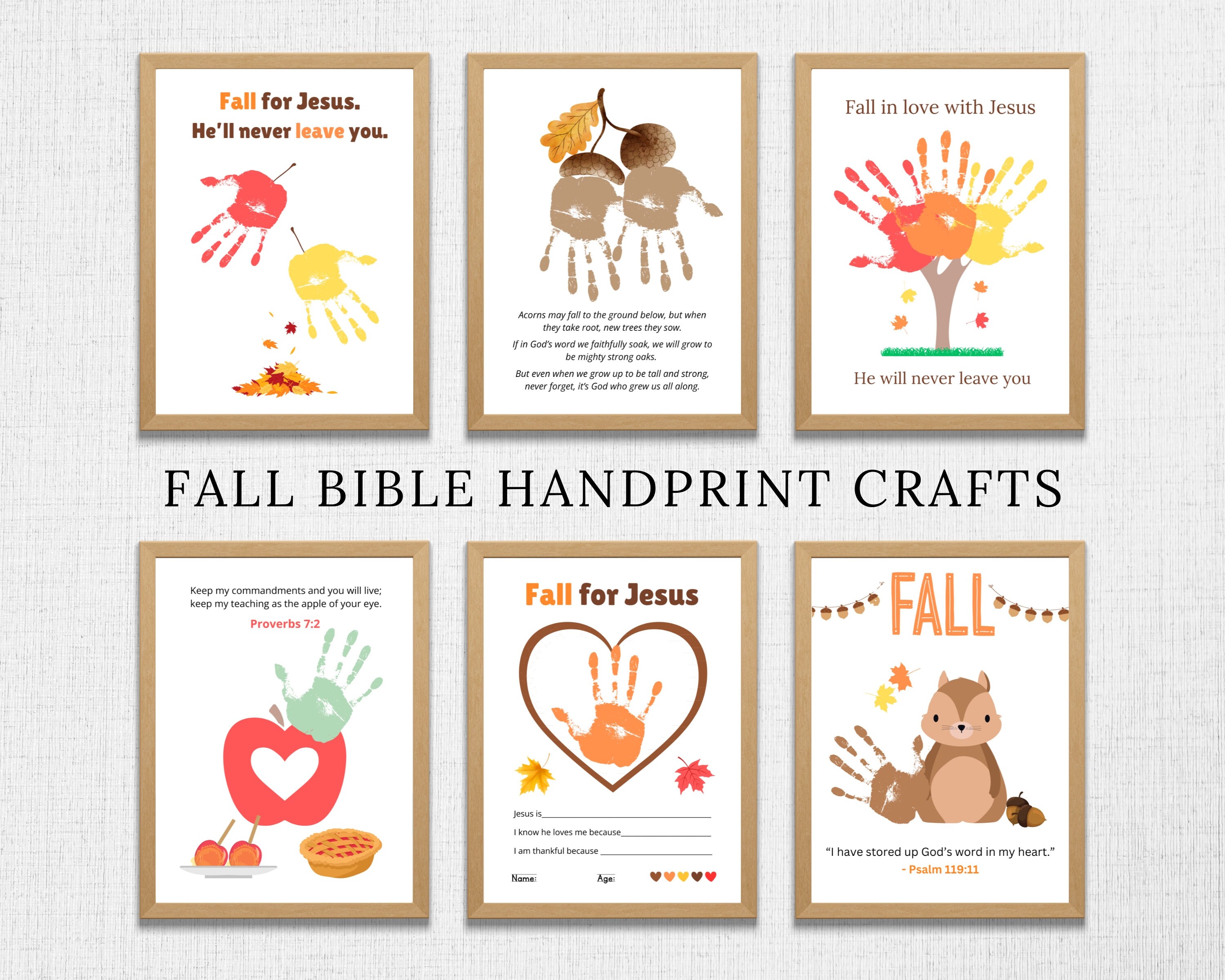 Fall Bible Handprint Craft Bundle | Sunday School Art (digital Download ...