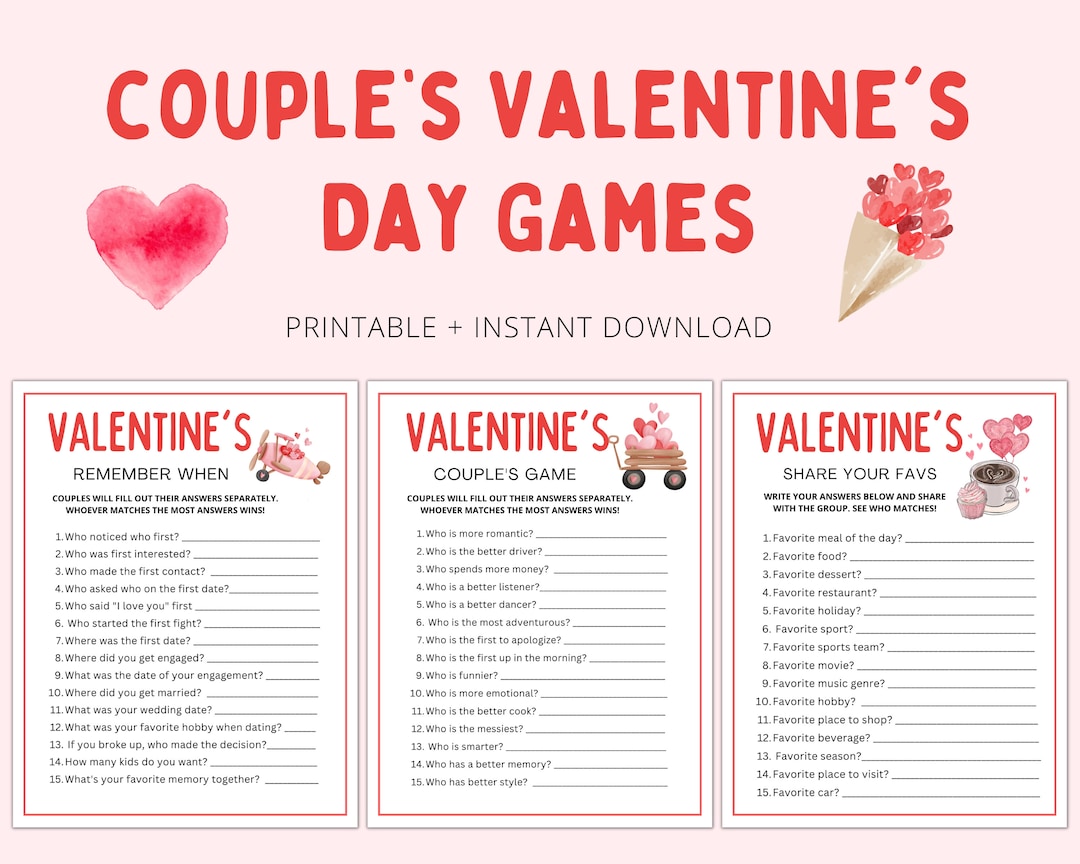 Valentine's Couples Games | Valentine's Games for Adults | Valentine's ...
