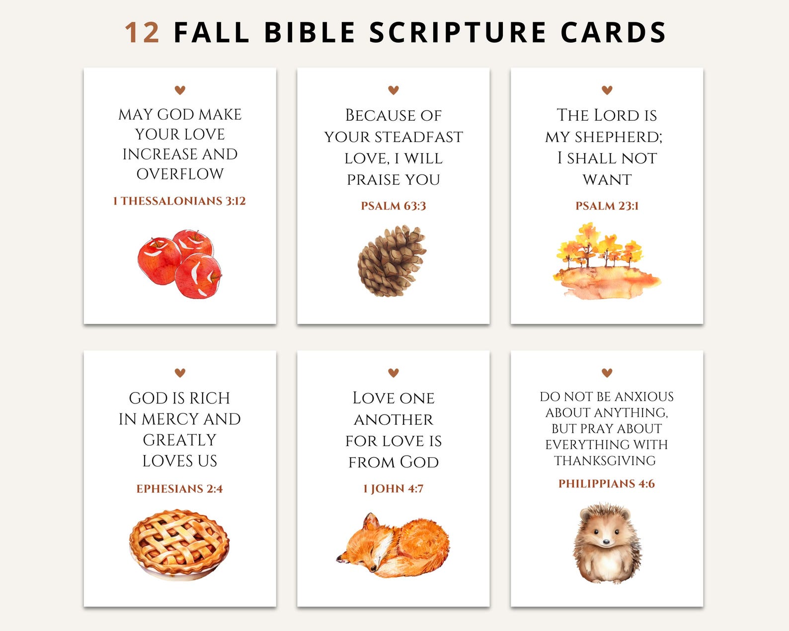 Fall Bible Verse Cards: Autumn Scripture, Printable Encouragement ...