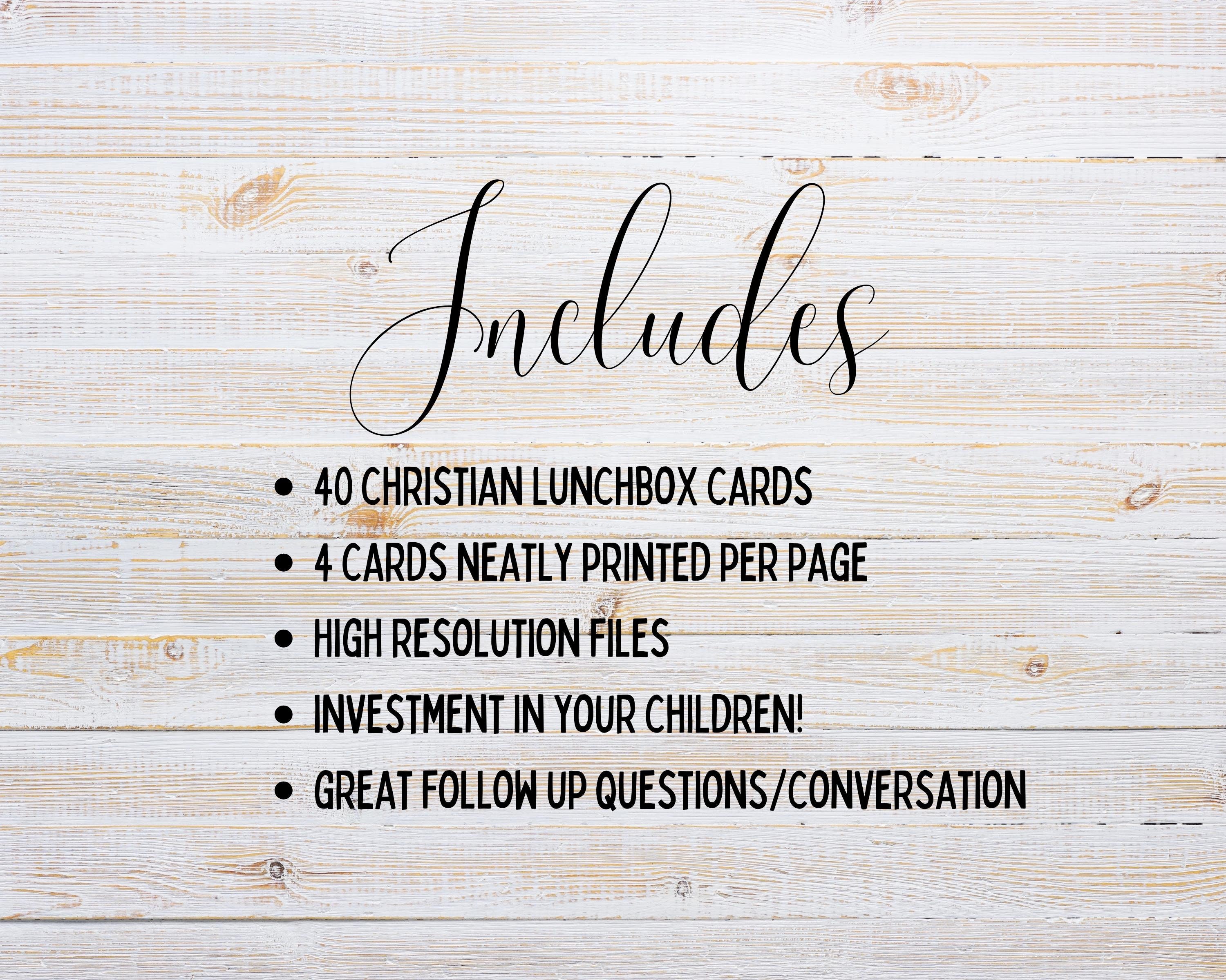 Christian Lunch Box Notes Lunch Box Notes for Kids Bible - Etsy