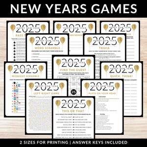 2025 New Years Game Bundle | New Years Eve Games | New Years Party ...