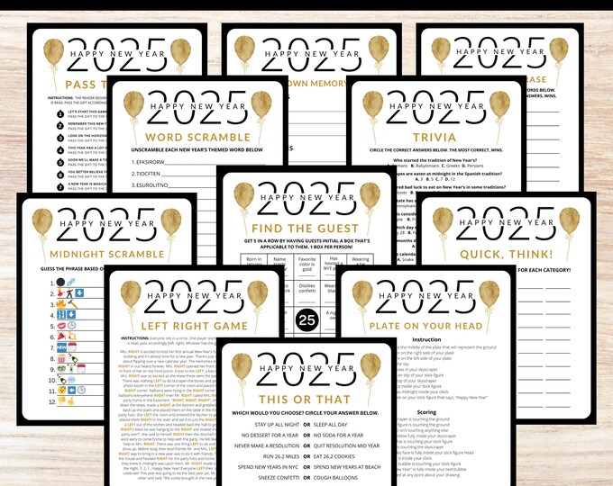 New Years Scavenger Hunt | New Years Eve Games | New Years Clue Hunt ...