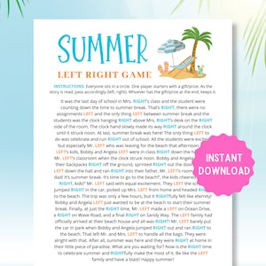 Summer Left Right Game | Fun Roadtrip Activity (printable) - Etsy