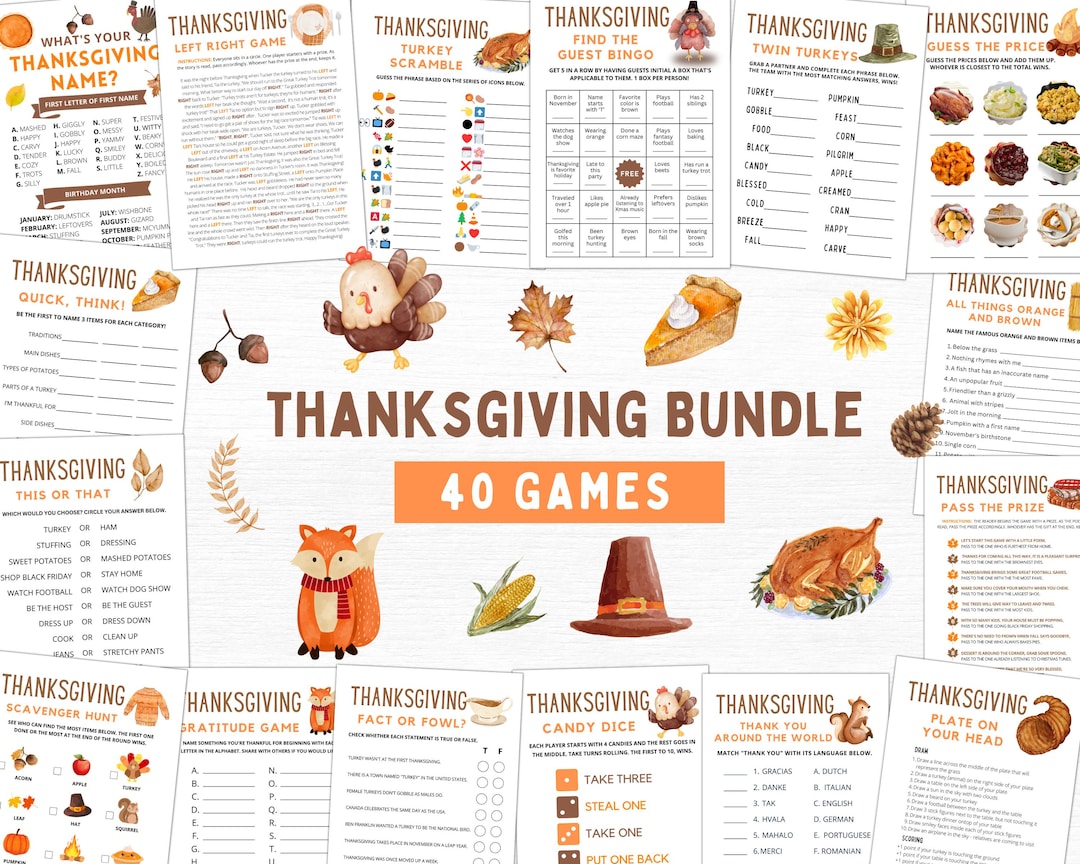 Thanksgiving Games | Thanksgiving Party Games | Thanksgiving Games for ...