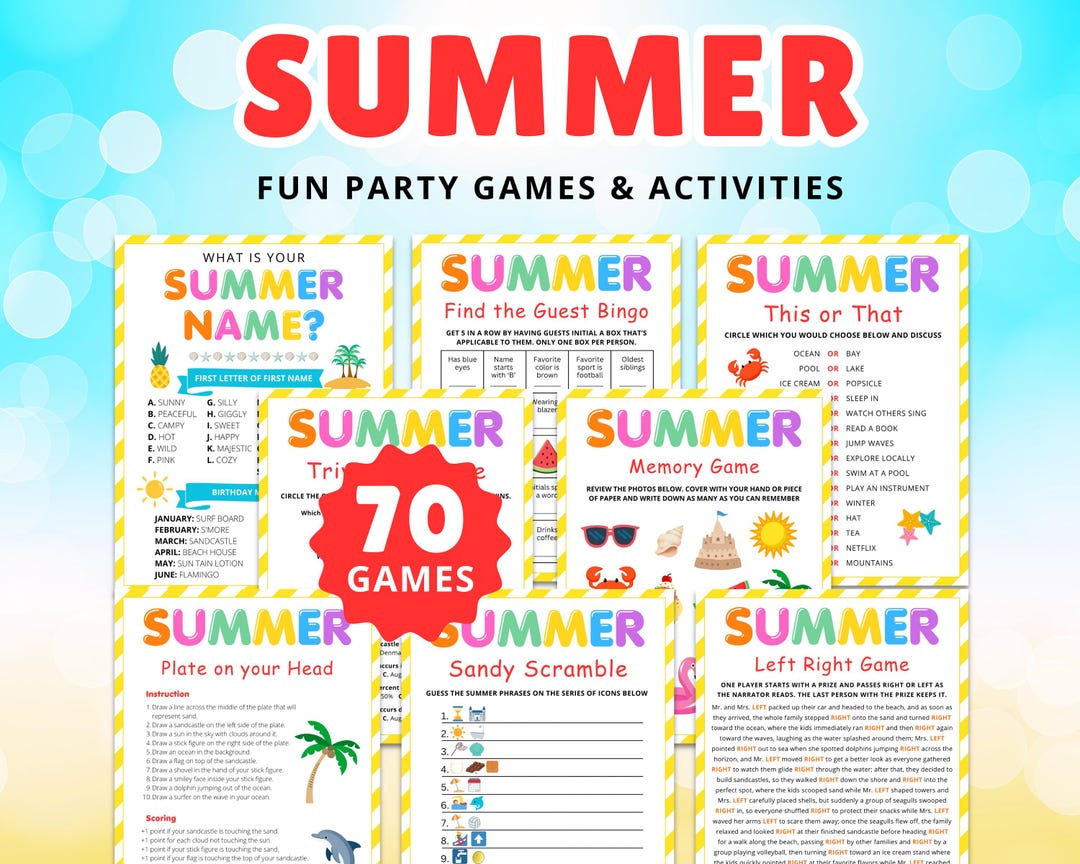 Summer Mega Game Bundle: 70 Games & Activities (printable) - Etsy