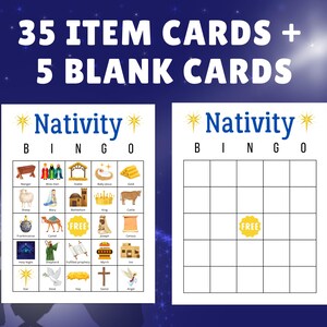 Nativity Bingo Nativity Game Christian Christmas Game Christmas Bible ...