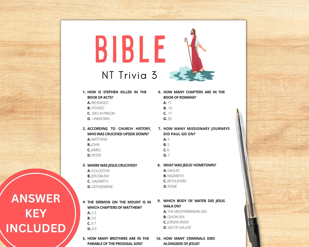 New Testament Trivia | Bible Game | Bible Games for Adults Kids Teens ...