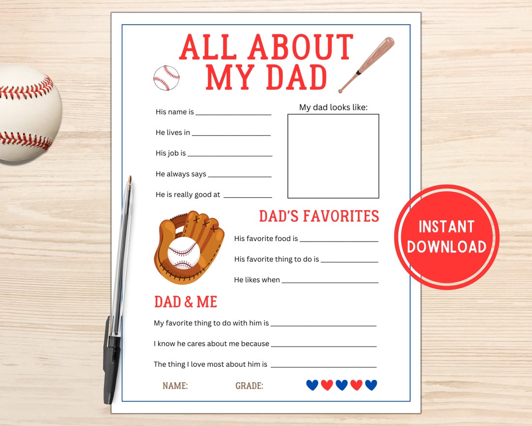 All About Dad Father's Day Activities All About My Dad Father's Day ...