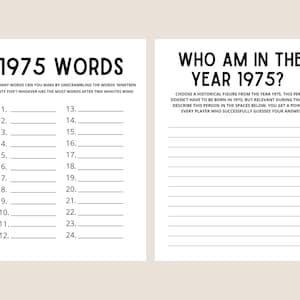 50th Birthday Games | Born in 1975 Games | Born in 1975 Birthday Games ...