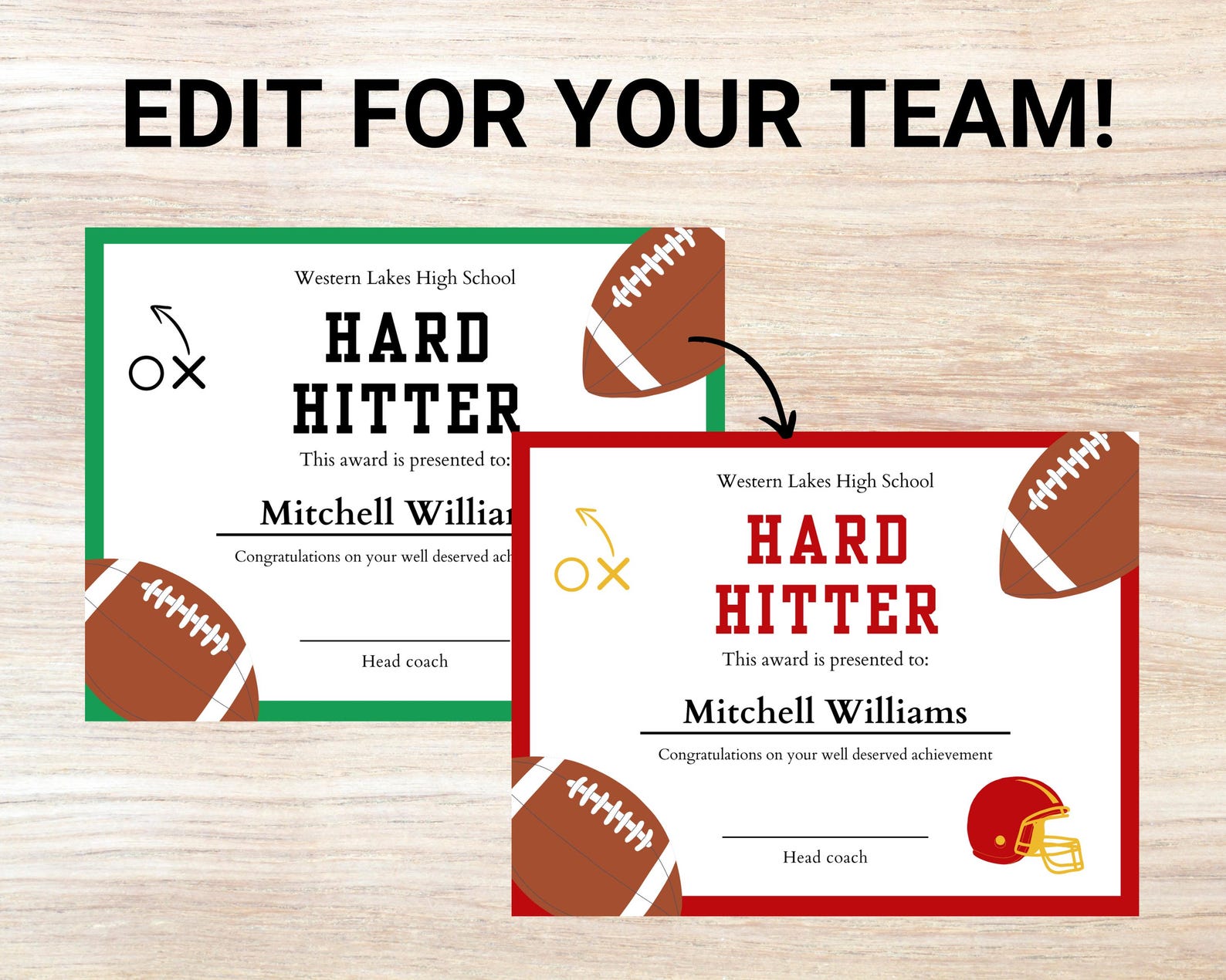 Editable Football Award Certificates: 40 Team Awards (printable) - Etsy