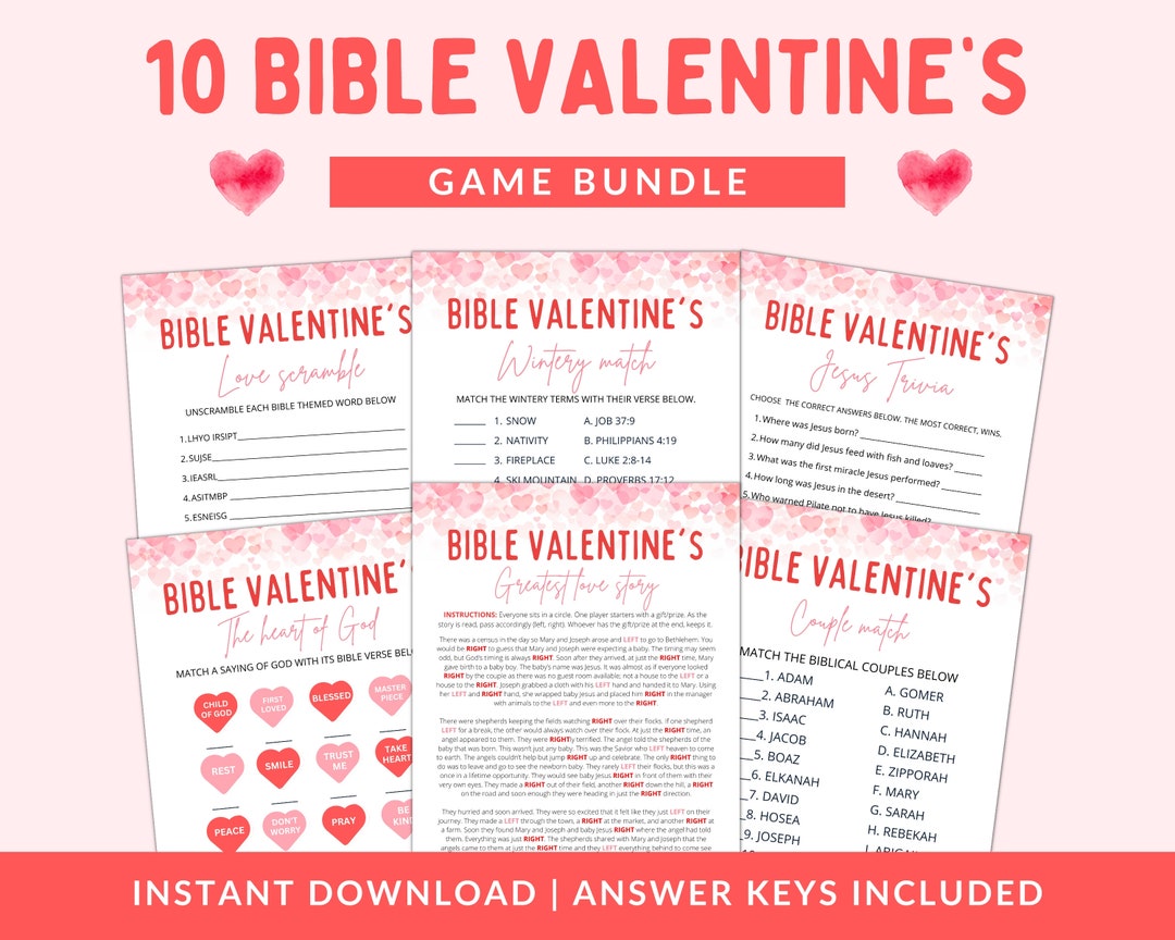 Valentine's Bible Games Valentine's Church Games Valentine's Party ...