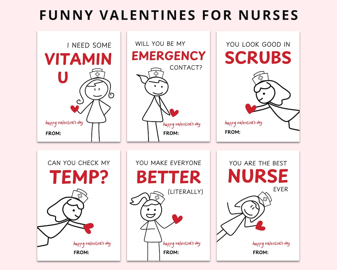 Printable Nurse Valentines | Funny Nurse Valentine | Nurse Coworker ...