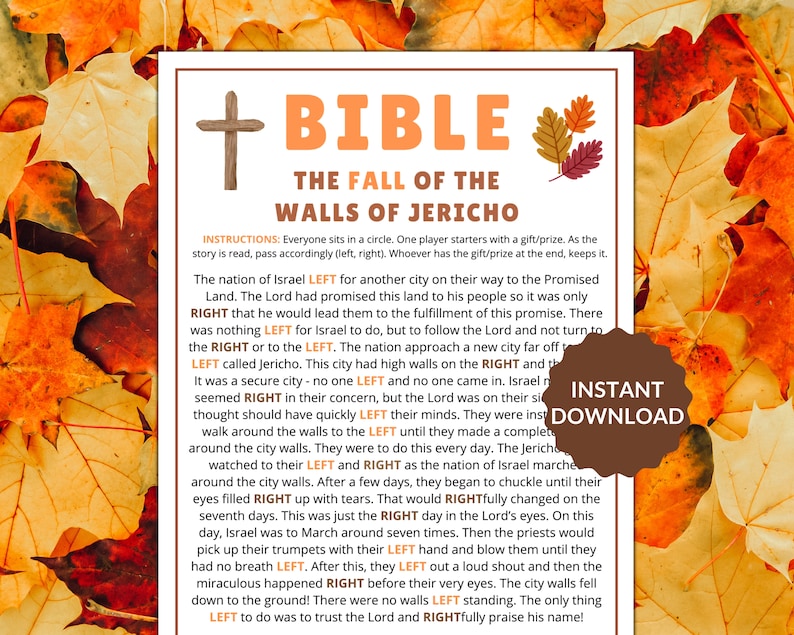 Fall Bible Game: Walls of Jericho Story (digital Download) - Etsy