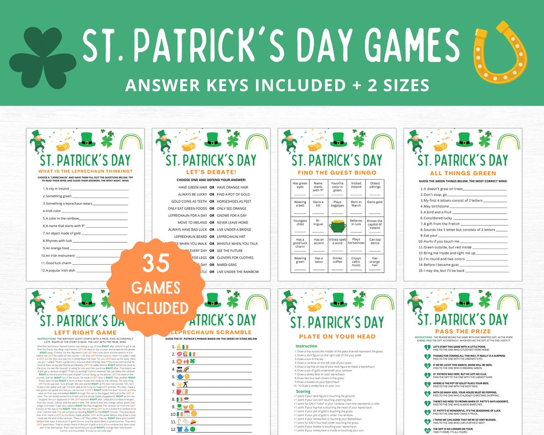 St Patrick's Day Games St Patricks Day Bundle St Patty's Day Game St ...