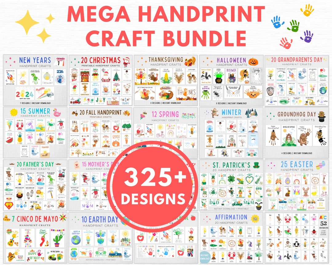 Mega Handprint Craft Bundle Handprint Craft Craft for Kids Toddler Pre ...