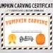 Pumpkin Carving Contest Certificates | Halloween Party Printable ...
