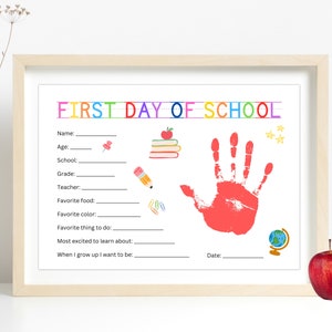 First Day of School Handprint Craft | Back to School Craft | First Day ...