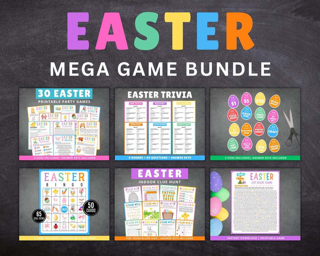 Easter Game Bundle | Printable Easter Games | Easter Trivia | Easter ...
